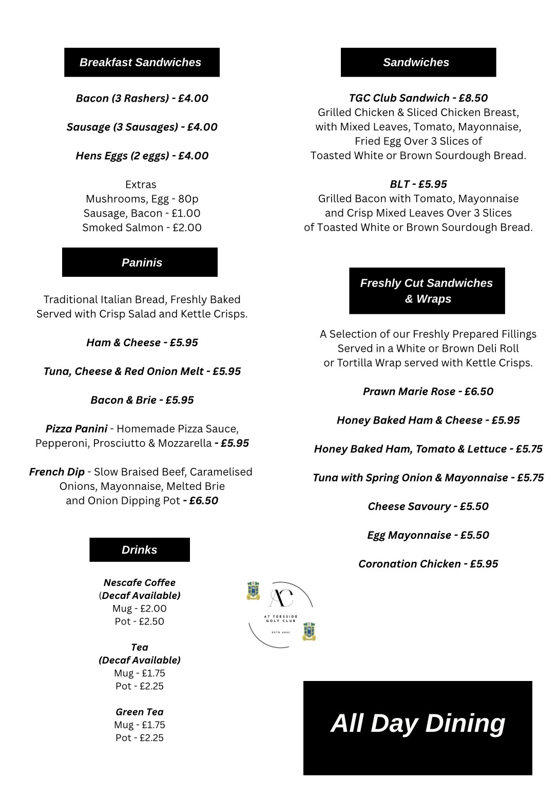The Restaurant – Teesside Golf Club